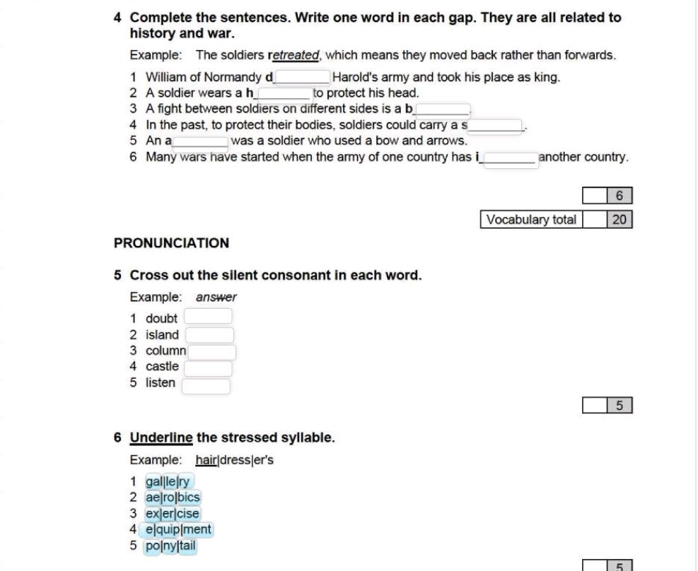 4 Complete the sentences. Write one word in | StudyX
