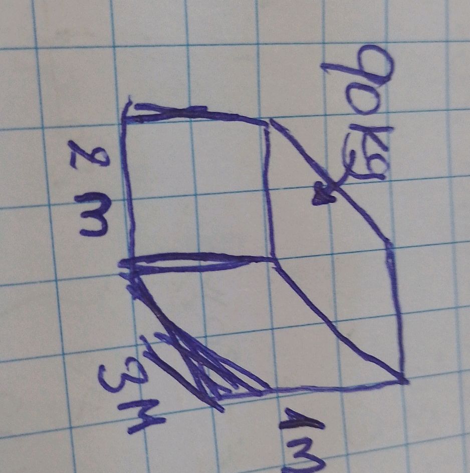 The image shows a 3D shape with dimensions | StudyX