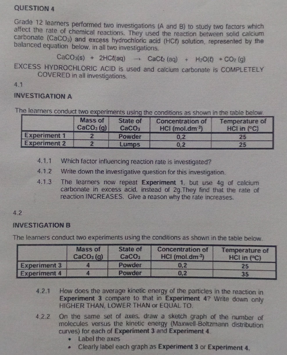 QUESTION 4 Grade 12 learners performed two | StudyX