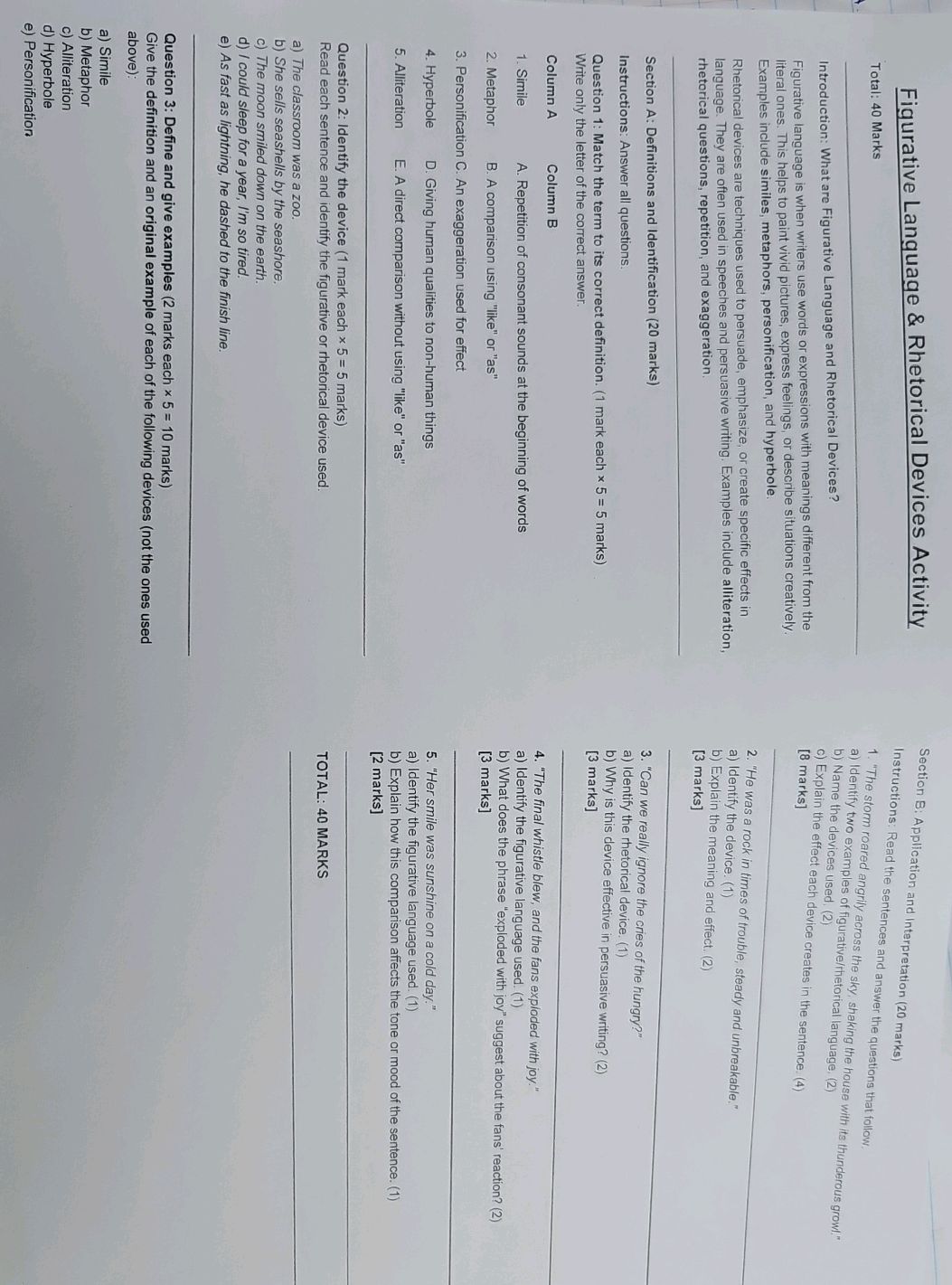 Figurative Language & Rhetorical Devices | StudyX