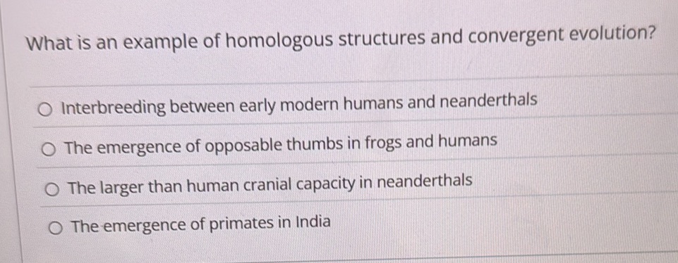 What is an example of homologous structures | StudyX