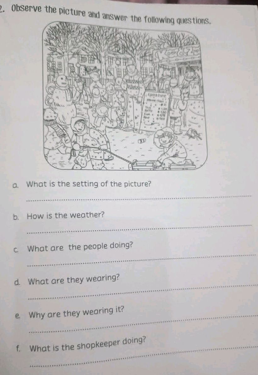 2. Observe the picture and answer the | StudyX