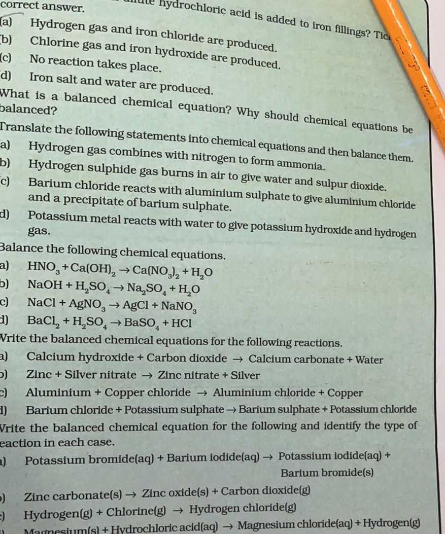 What is a balanced chemical equation? Why | StudyX