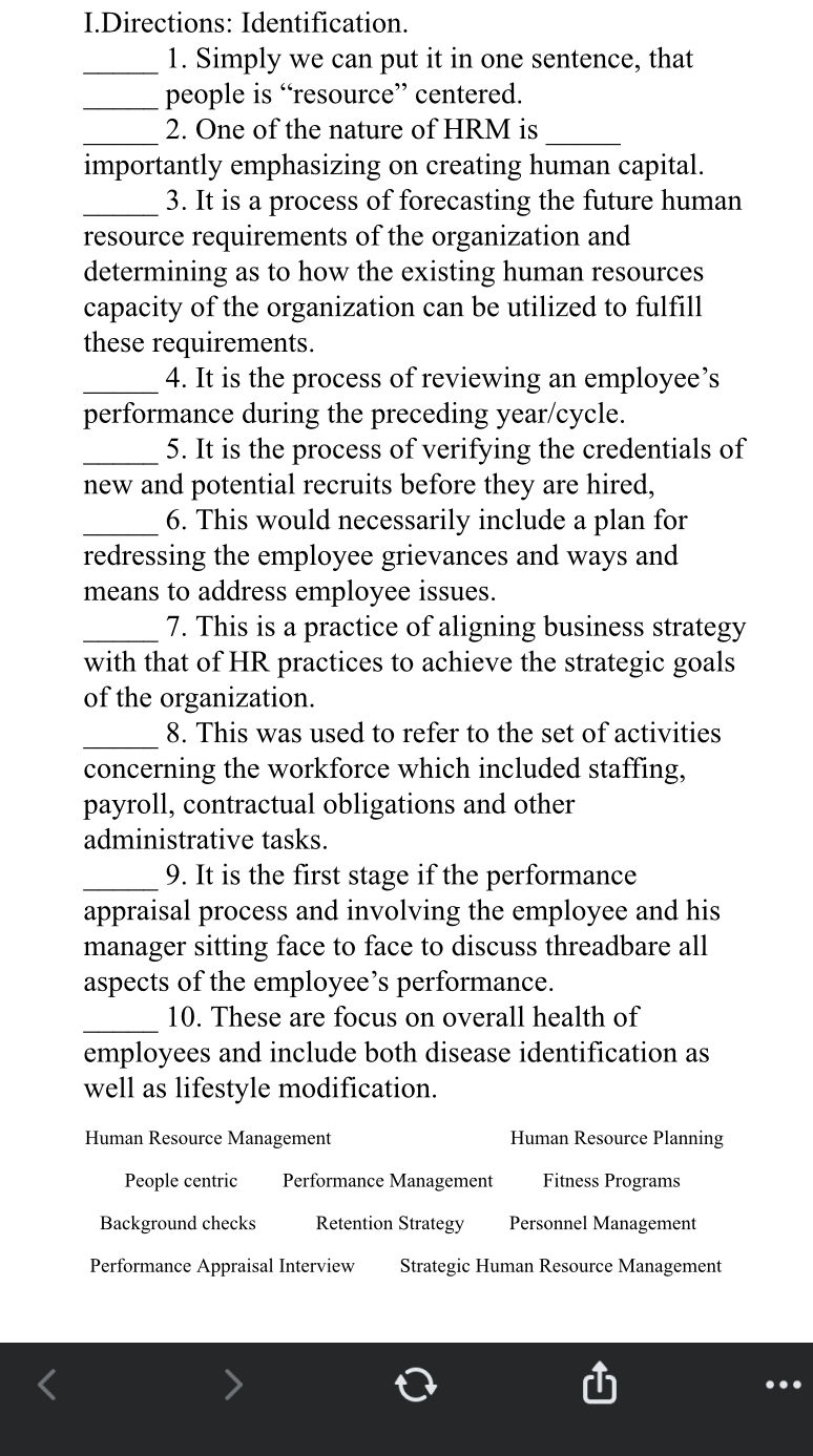 I.Directions: Identification. 1. Simply we | StudyX