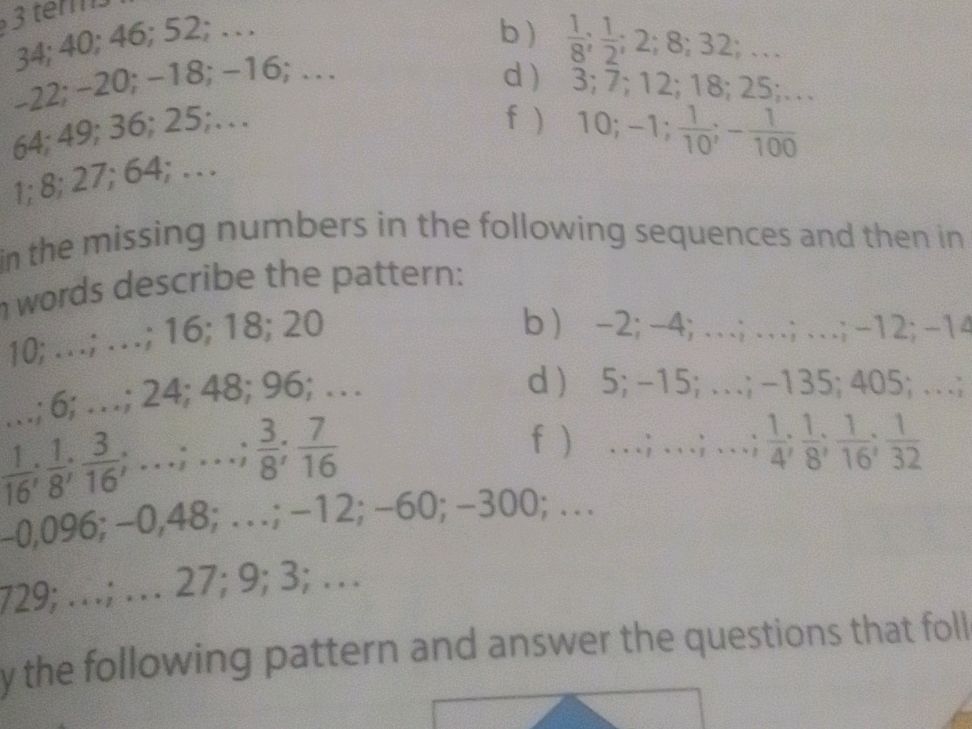 Find the missing numbers in the following | StudyX