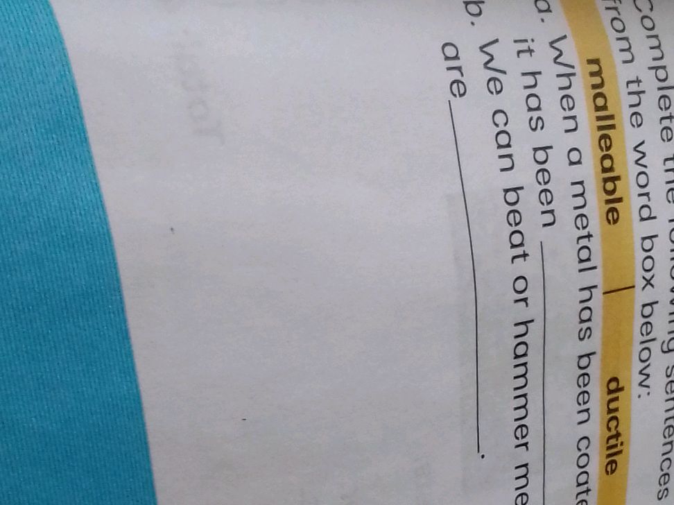 Complete the following sentences from the | StudyX