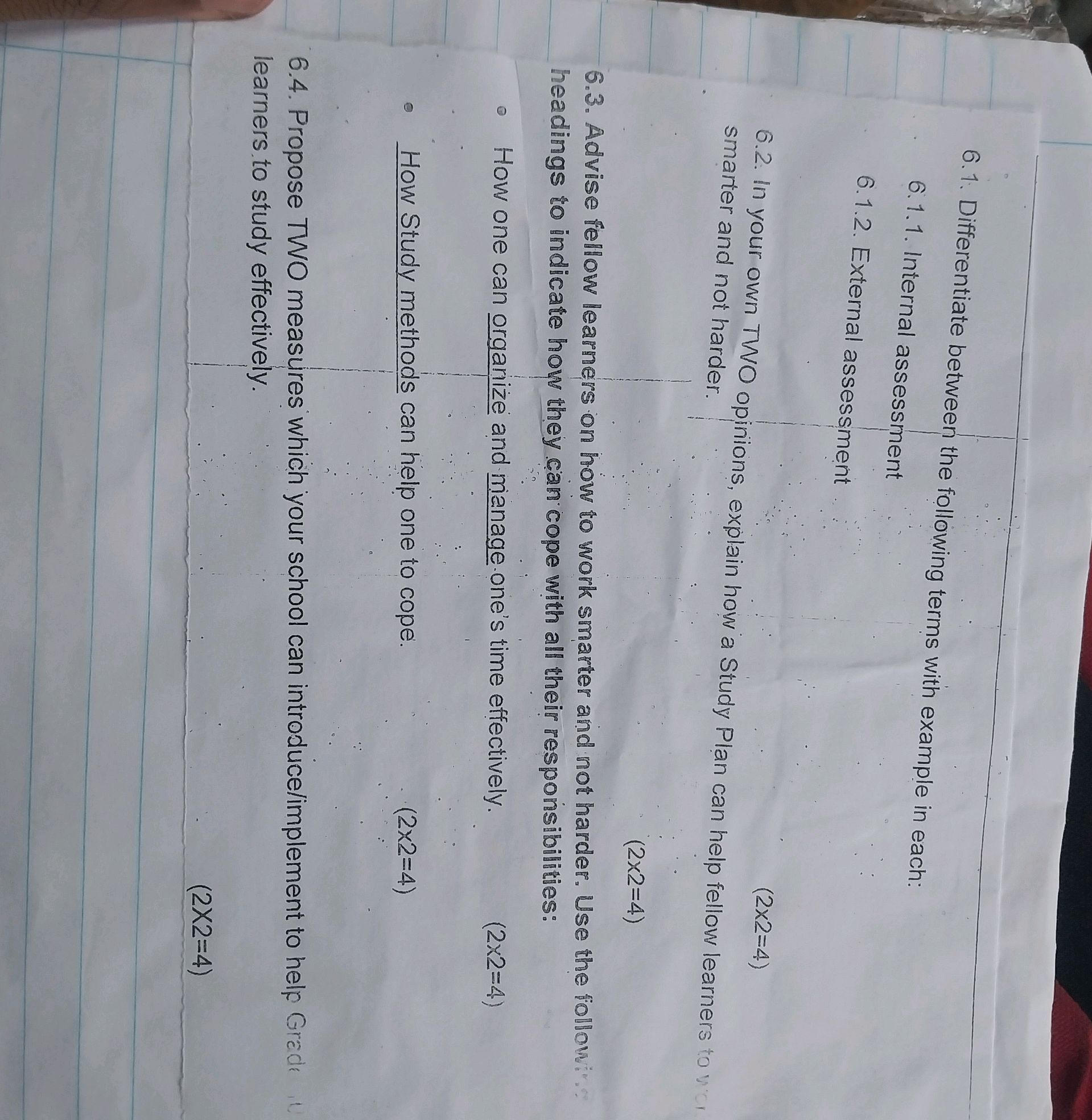 6.1. Differentiate between the following | StudyX