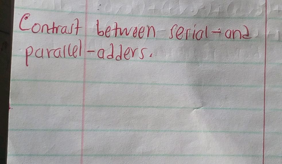 Contrast between serial and parallel-adders. | StudyX