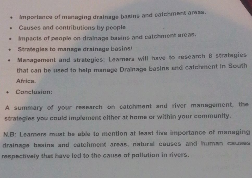 Importance of managing drainage basins and | StudyX