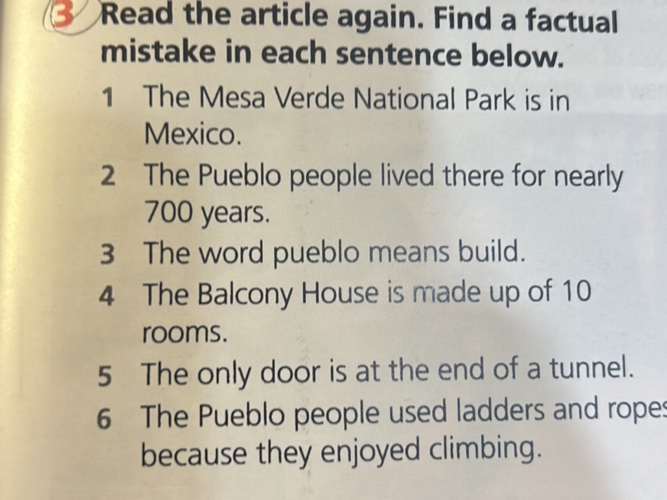 Read the article again. Find a factual | StudyX