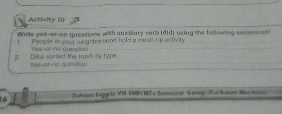 Write yes-or-no questions with auxiliary | StudyX