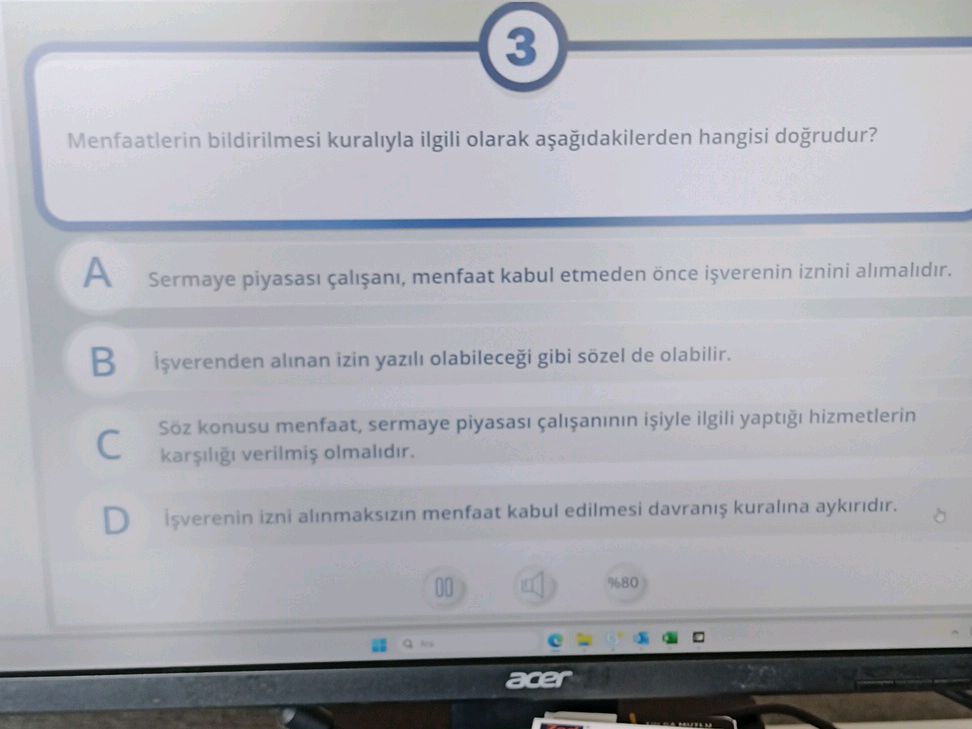 Menfaatlerin bildirilmesi kuralıyla ilgili | StudyX