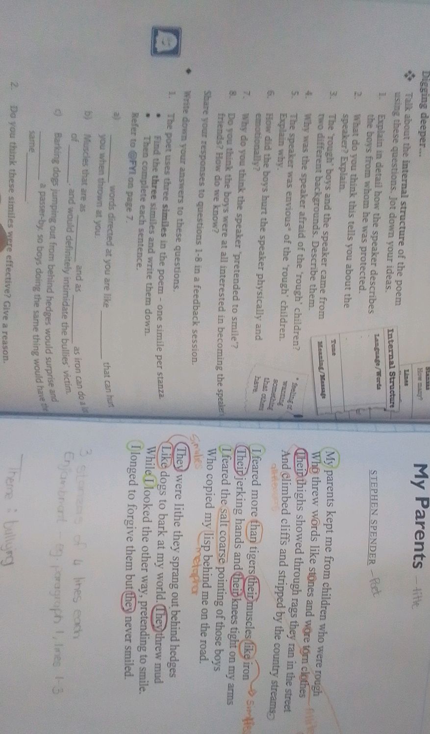 1. The poet uses three similes in the poem - | StudyX