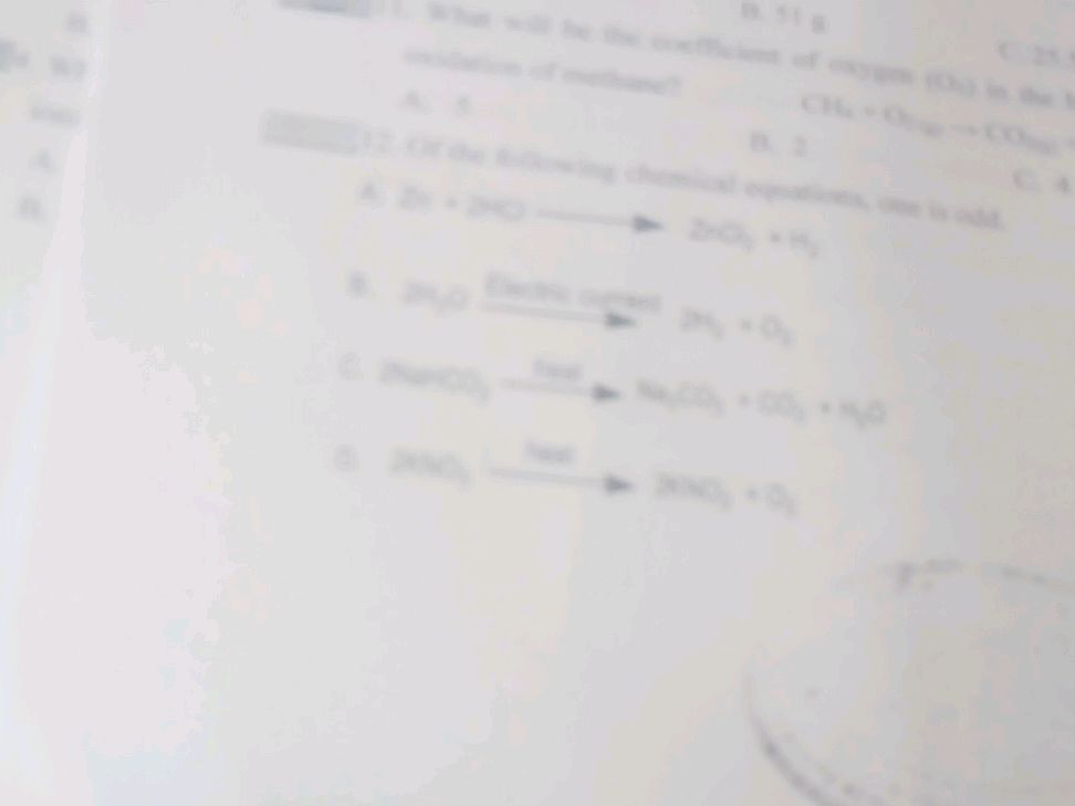 11. What will be the coefficient of oxygen | StudyX