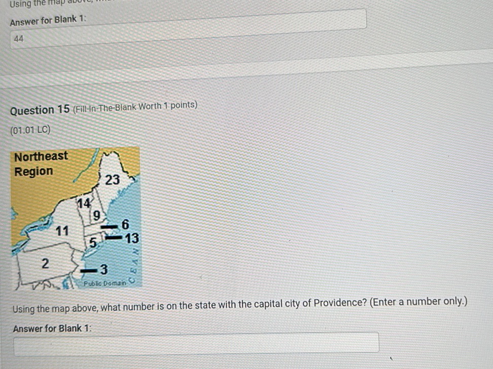 Using the map above, what number is on the | StudyX