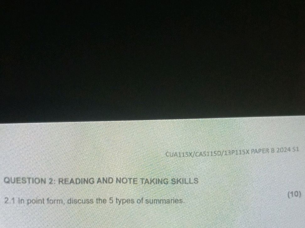 QUESTION 2: READING AND NOTE TAKING SKILLS | StudyX