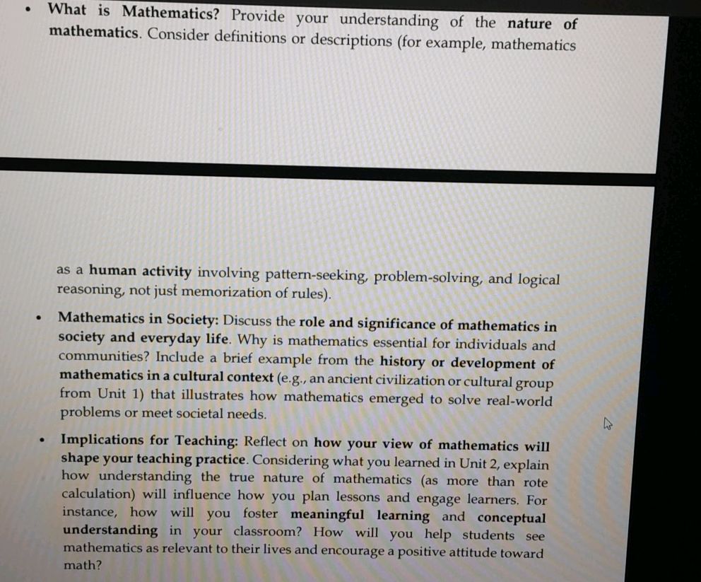 - What is Mathematics? Provide your | StudyX