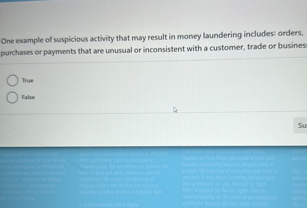 One example of suspicious activity that may | StudyX