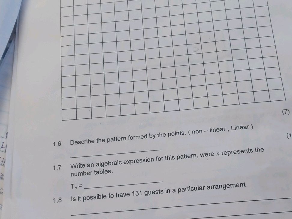 1.6 Describe the pattern formed by the | StudyX