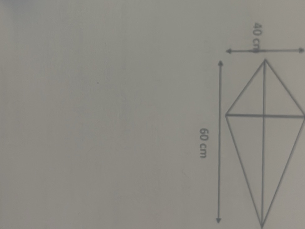 The image shows a kite with dimensions | StudyX