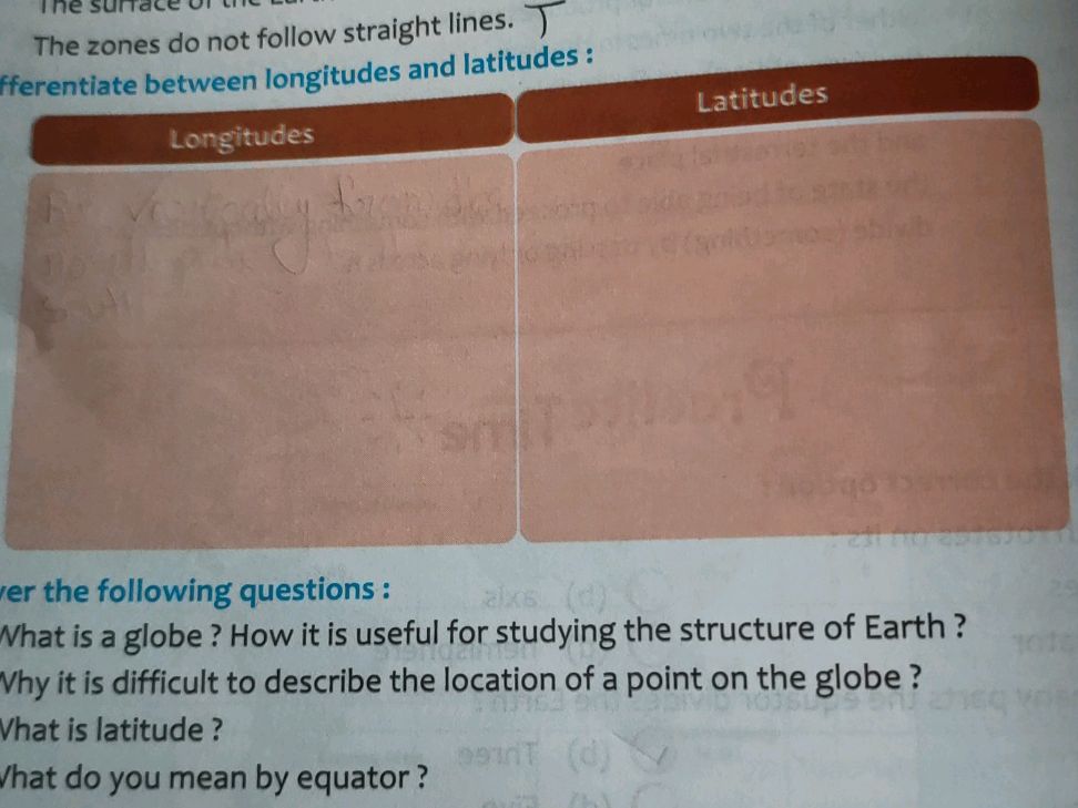 Differentiate between longitudes and | StudyX