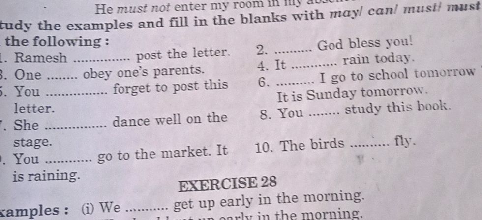 Study the examples and fill in the blanks | StudyX