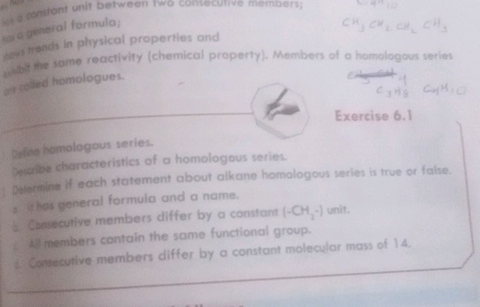 Define homologous series. Describe | StudyX