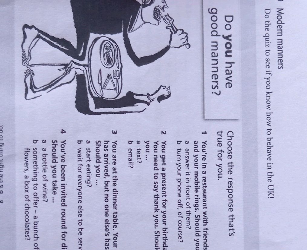 Modern manners Do the quiz to see if you | StudyX