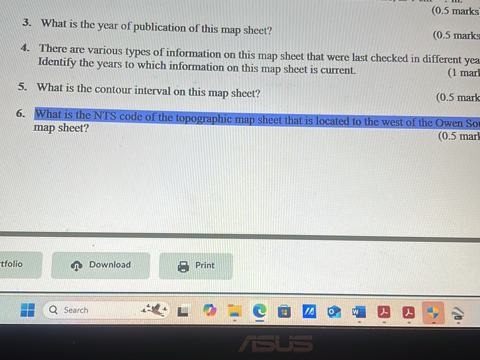 6. What is the NTS code of the topographic | StudyX