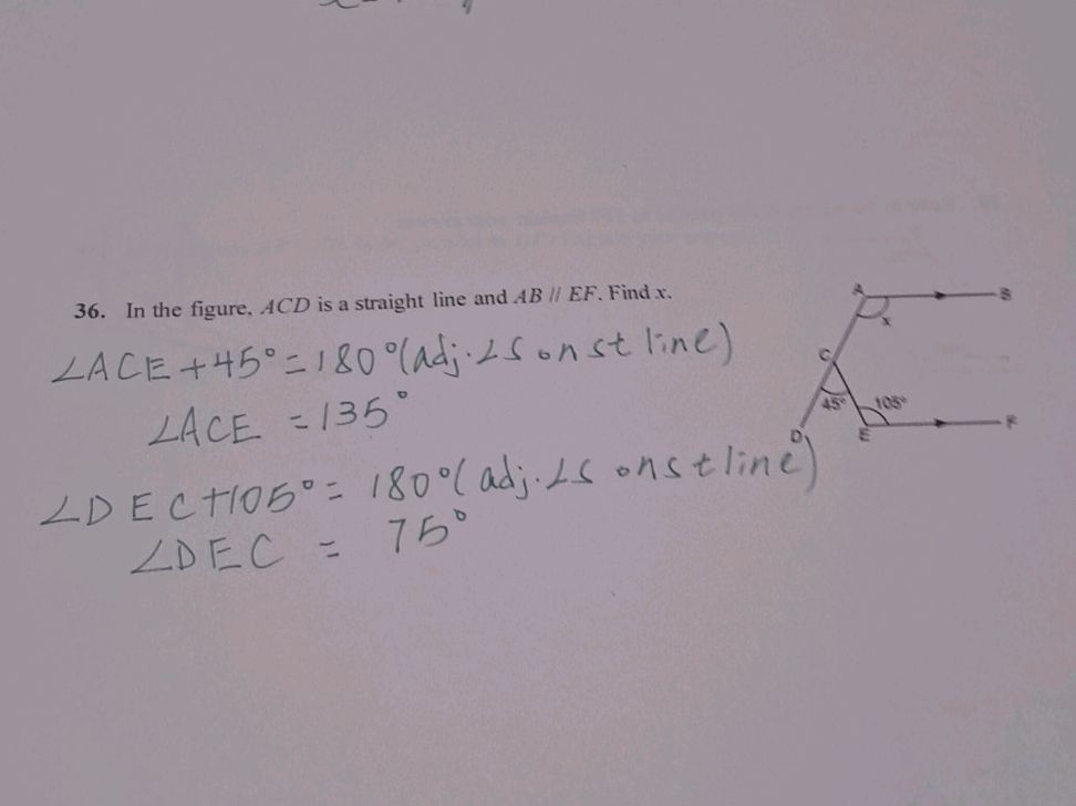 36. In the figure, ACD is a straight line | StudyX