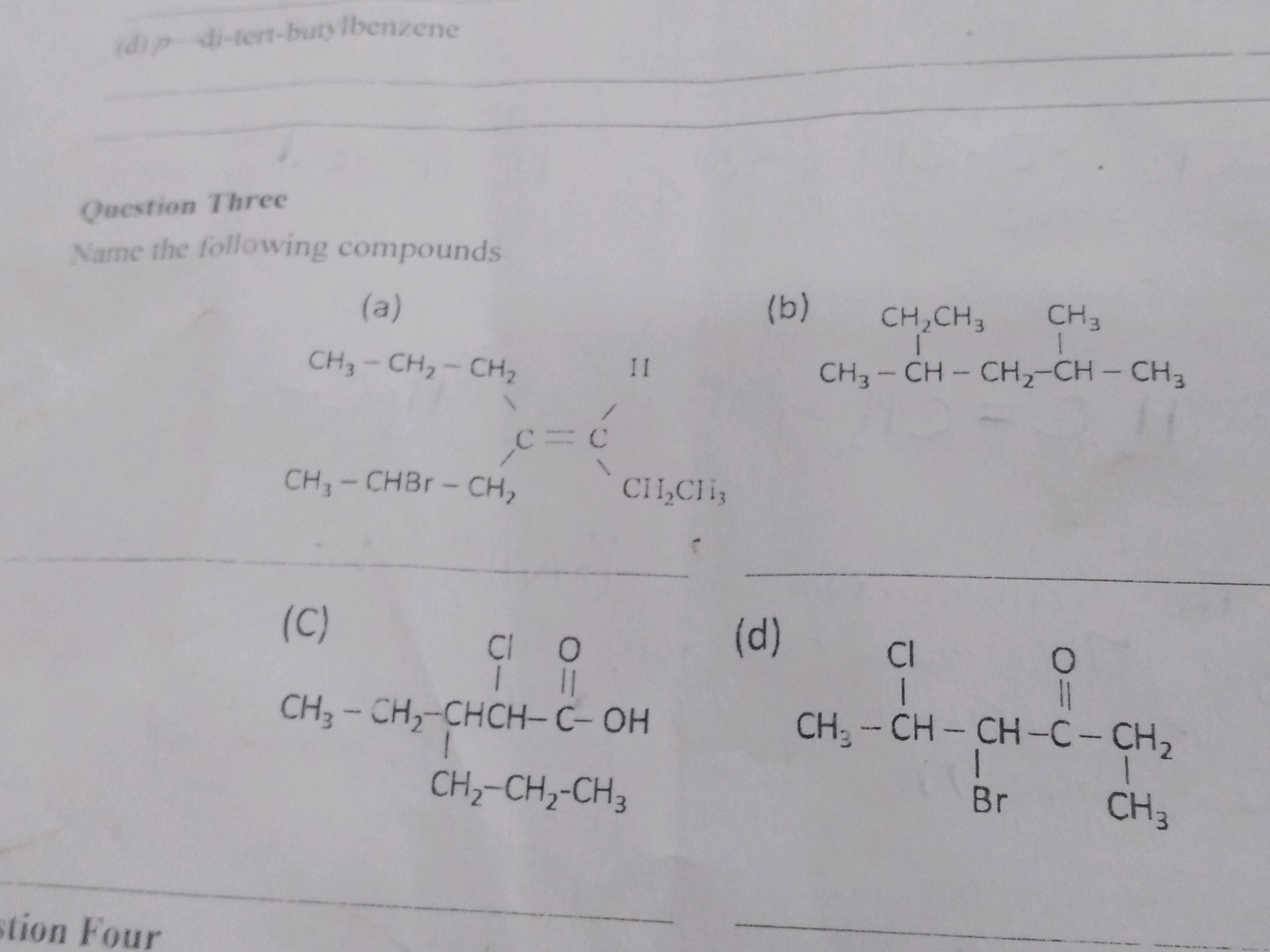 Name the following compounds (a) | StudyX