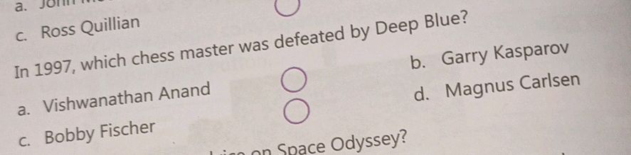 In 1997, which chess master was defeated by | StudyX