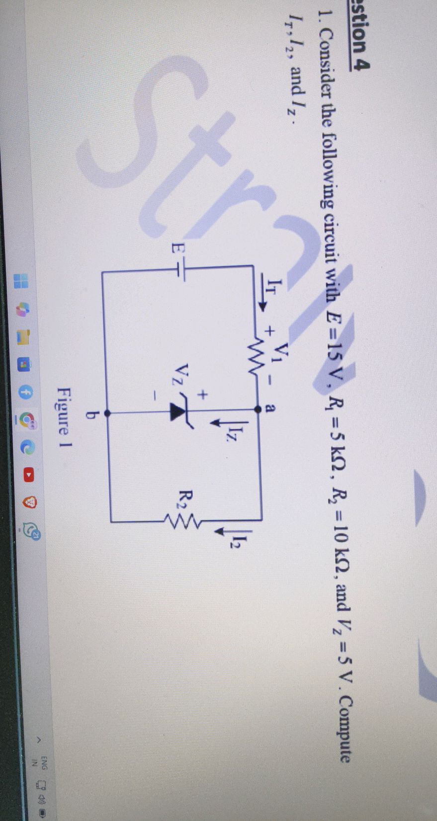 1. Consider the following circuit with E = | StudyX