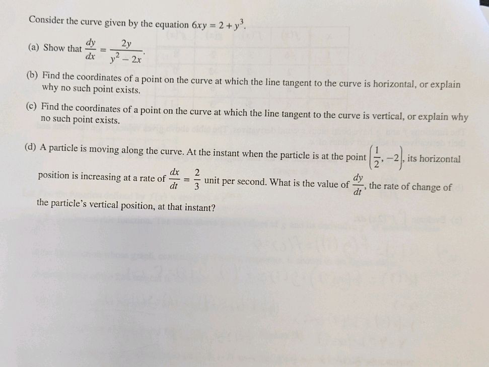 Consider the curve given by the equation | StudyX