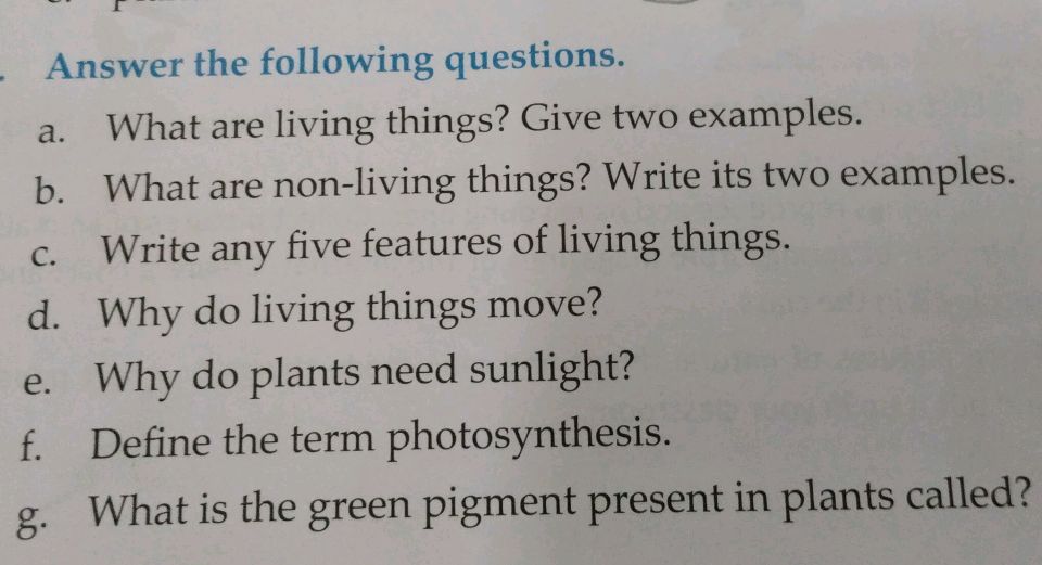 a. What are living things? Give two | StudyX