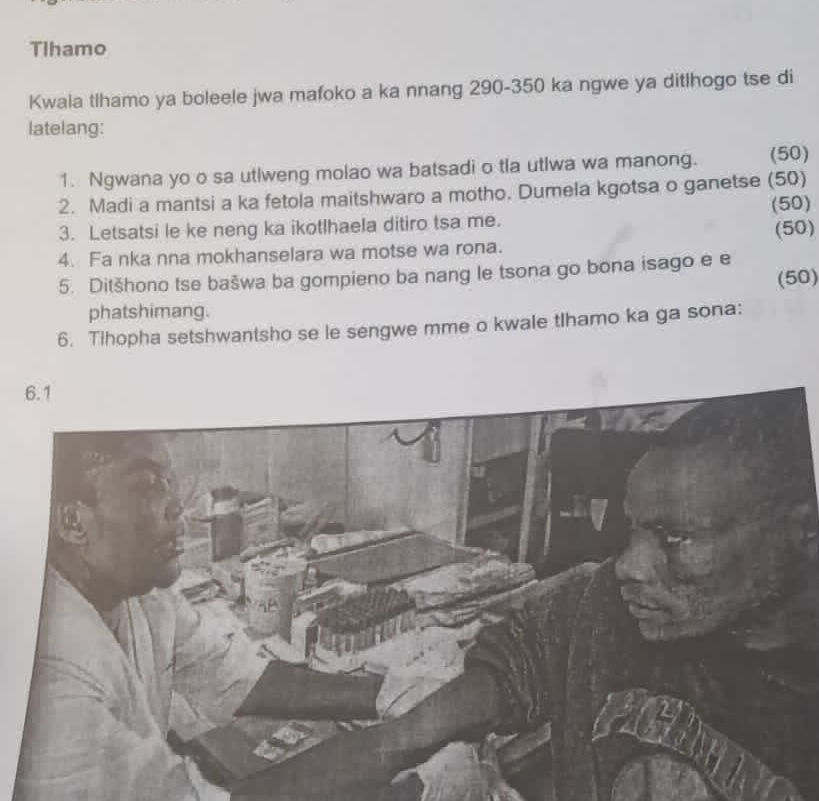 Kwala tlhamo ya boleele jwa mafoko a ka | StudyX