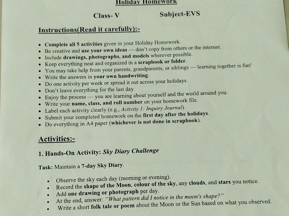 1. Hands-On Activity: Sky Diary Challenge | StudyX