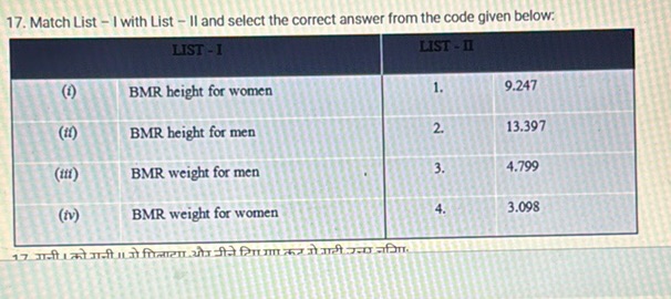 17. Match List - I with List - II and select | StudyX