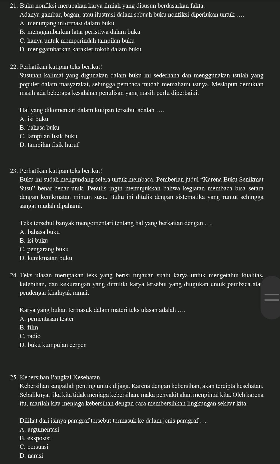 21. Buku nonfiksi merupakan karya ilmiah | StudyX