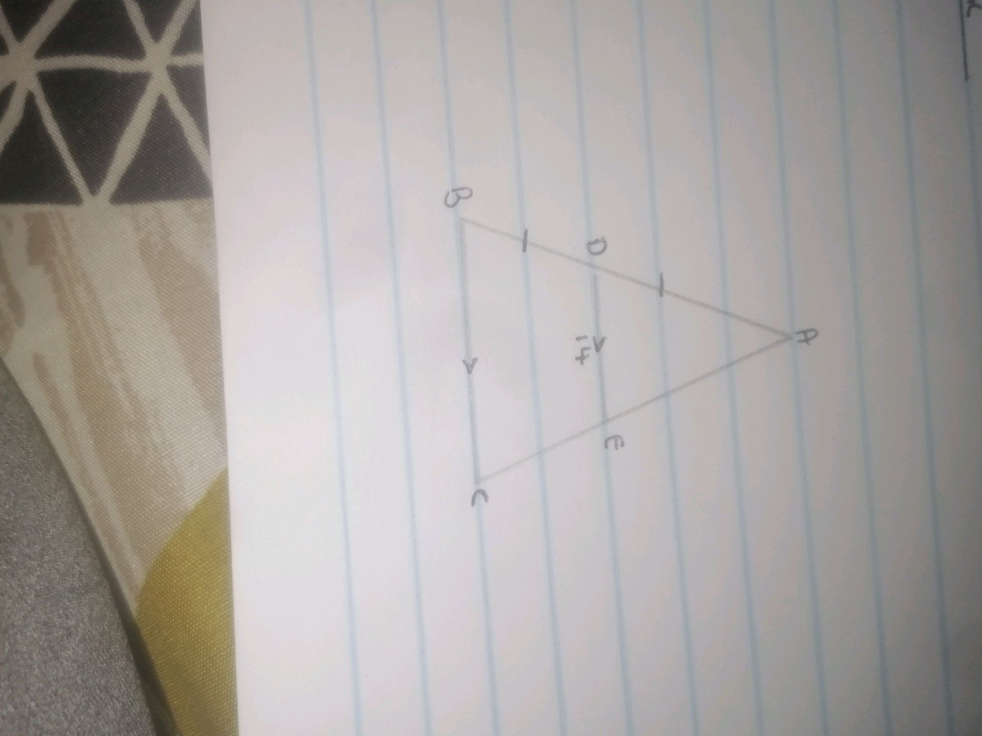 The image shows a triangle with points | StudyX