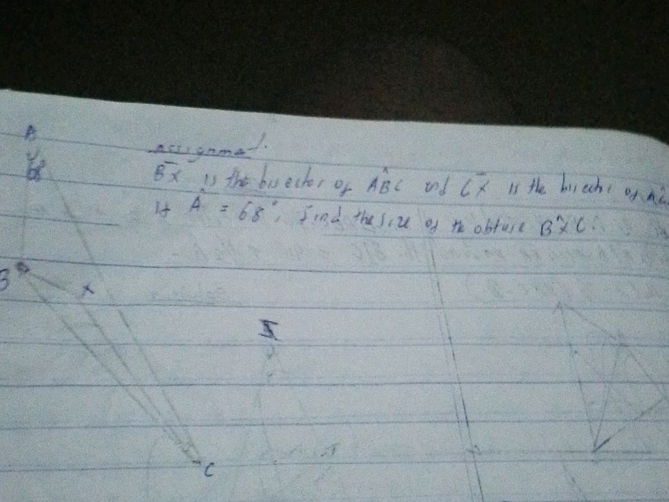 Assignment BX is the bisector of ABC and CX | StudyX