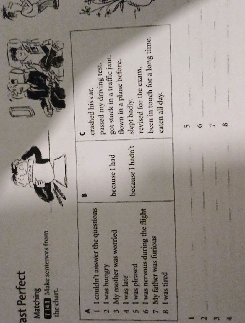 Make sentences from the chart. | A | StudyX