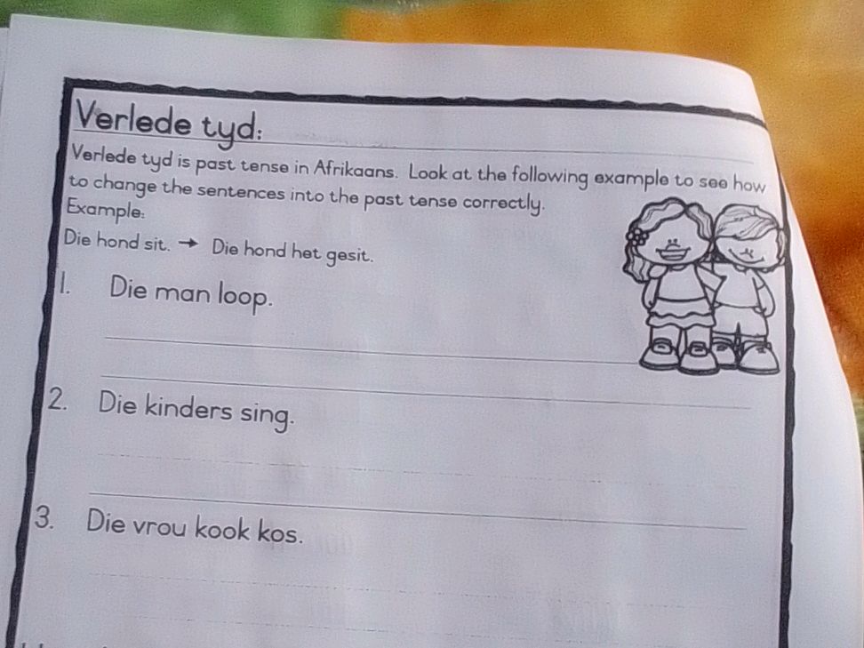 Verlede tyd is past tense in Afrikaans. Look