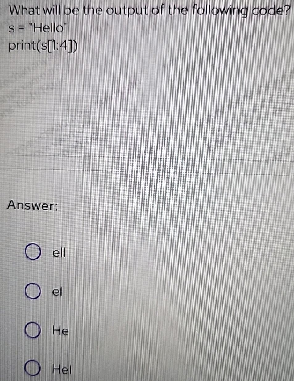 What will be the output of the following | StudyX