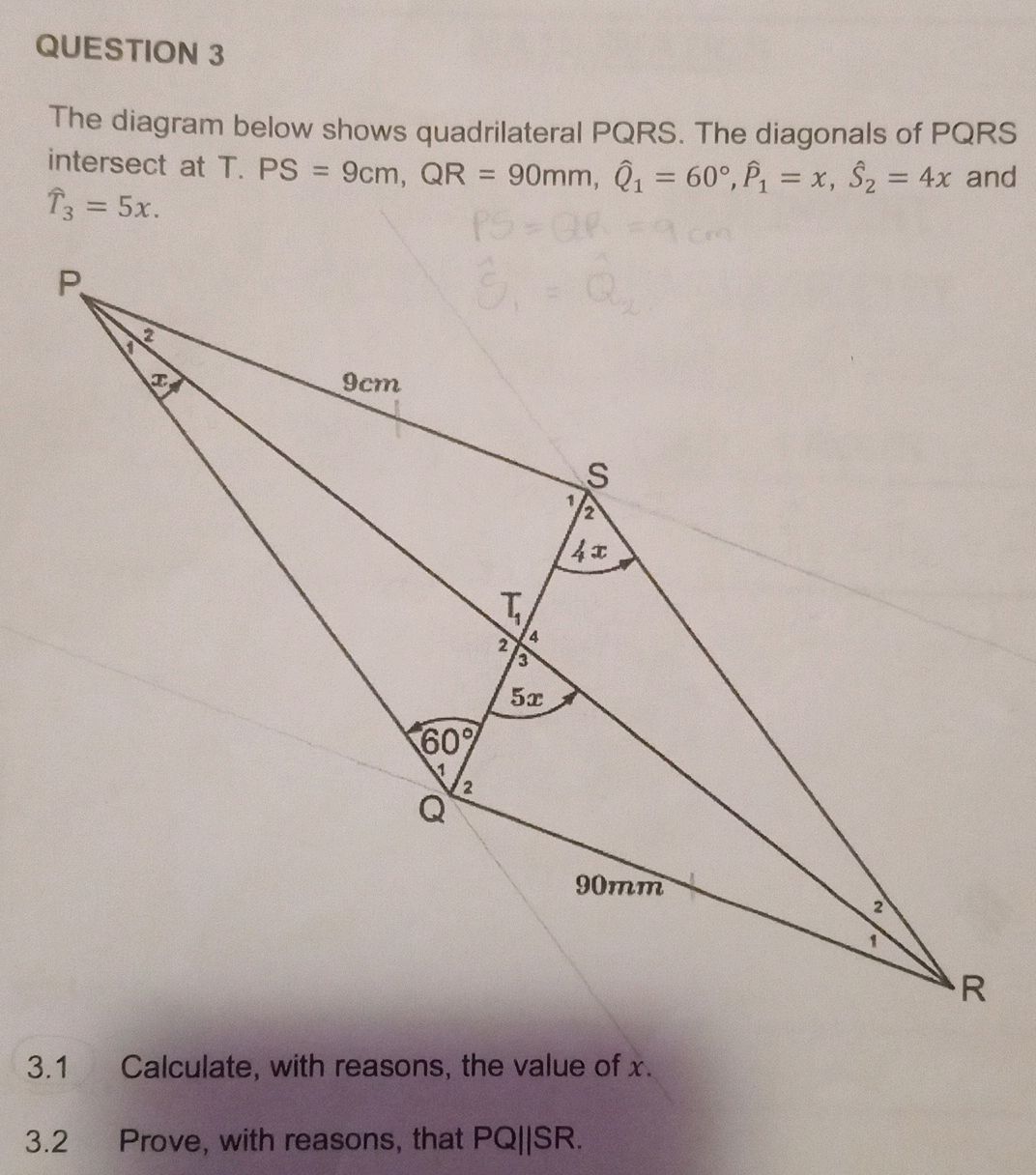 QUESTION 3 The diagram below shows | StudyX