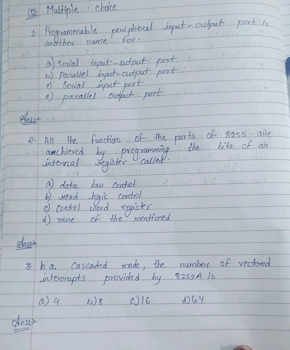 1. Programmable peripheral input-output port | StudyX