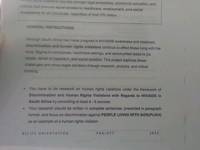 You have to do research on Human rights | StudyX