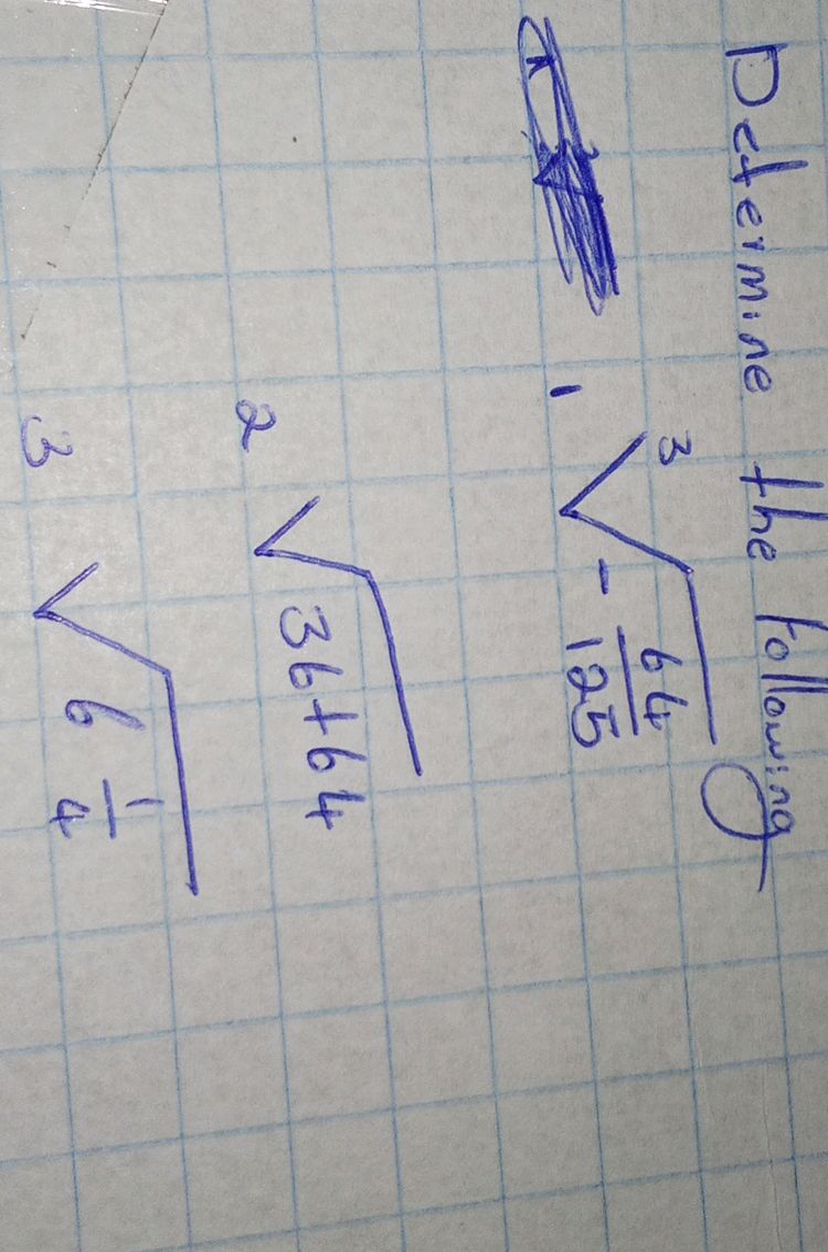 Determine the following: $ [3]{ {1}{64}}$ | StudyX