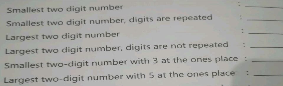 Smallest two digit number Smallest two digit | StudyX