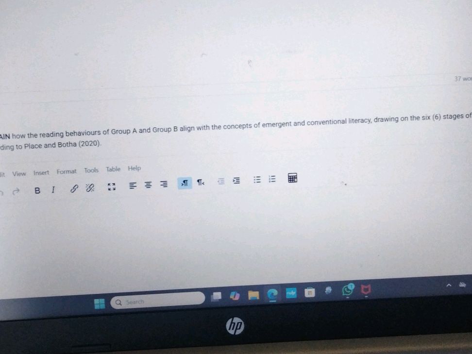 EXPLAIN how the reading behaviours of Group | StudyX